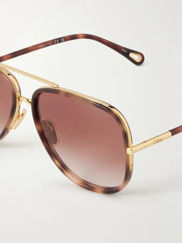 Chloé Oversized Aviator-style Acetate Sunglasses