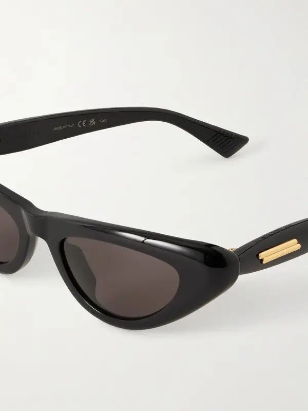 Bottega Veneta Curvy" Cat-eye Acetate Sunglasses - Black
