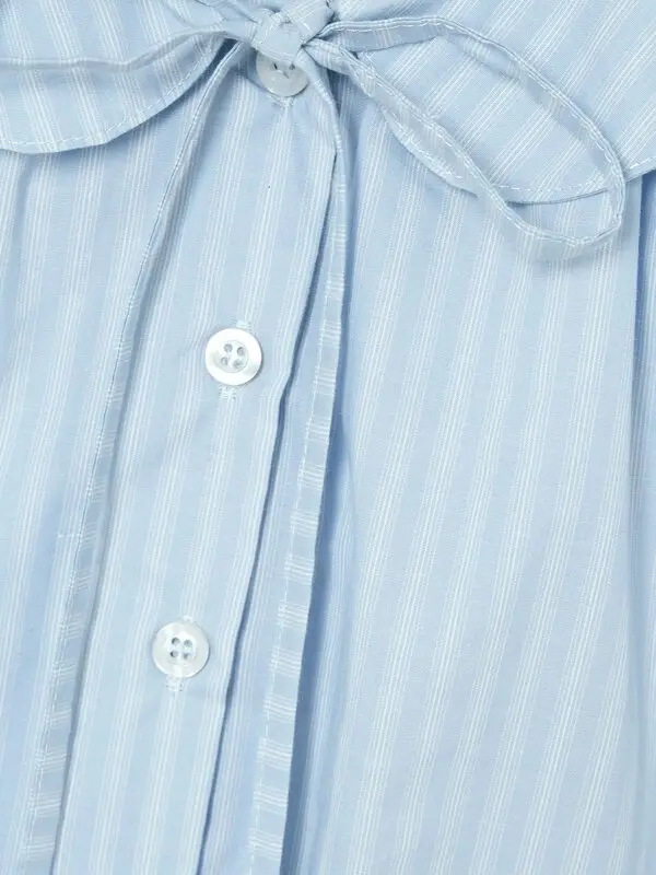DEIJI STUDIOS Striped Organic Cotton Shirt And Shorts Set - Blue