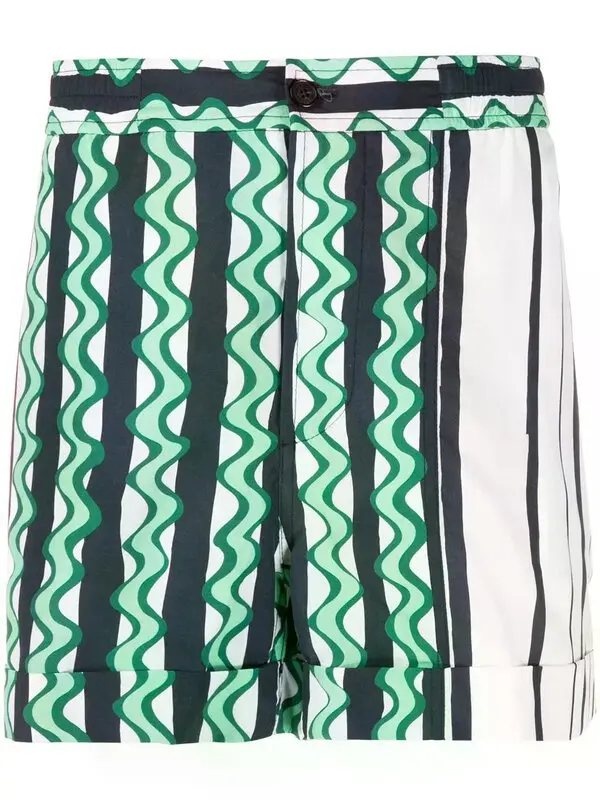 Neil Barrett Abstract Print Swim Shorts - Green
