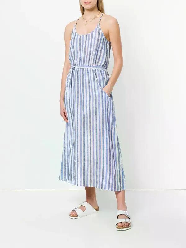 Woolrich Striped Linen Maxi Dress