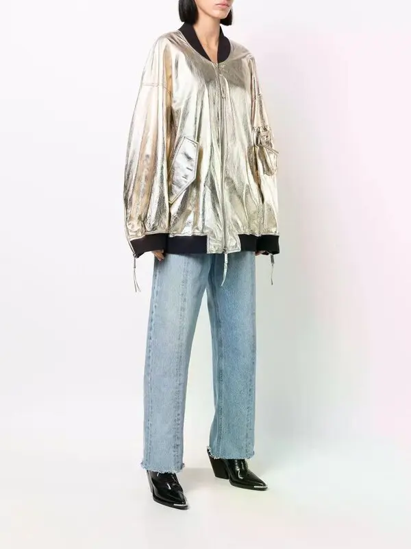 Dsquared2 Oversized Metallic Bomber Jacket