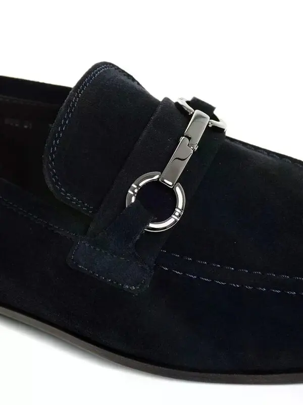 Corneliani Round-toe Suede Loafers With Silver-tone Bit Detail