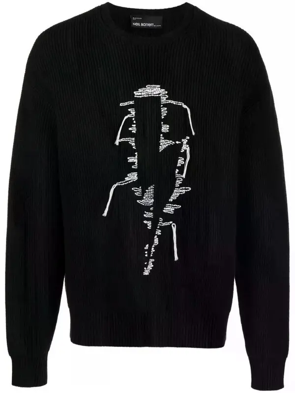 Neil Barrett Bolt-motif Cotton-blend Jumper