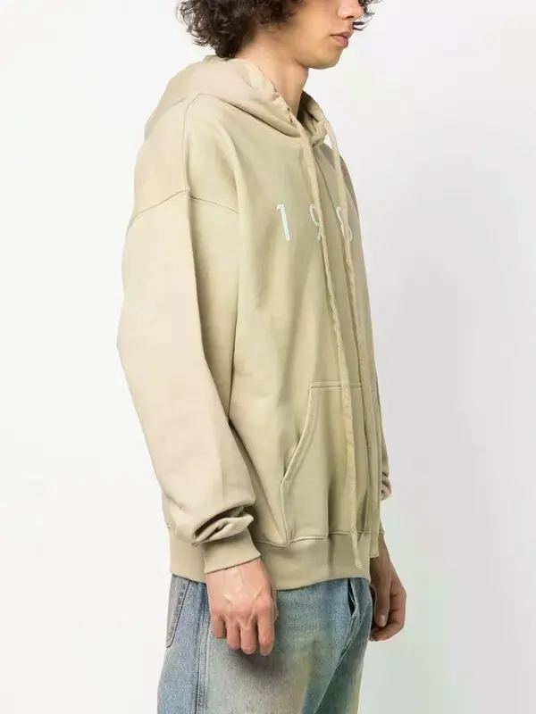 1989 STUDIO Logo Print Cotton Hoodie - Neutrals