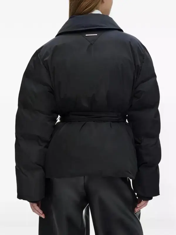 Karl Lagerfeld Belted Padded Biker Jacket
