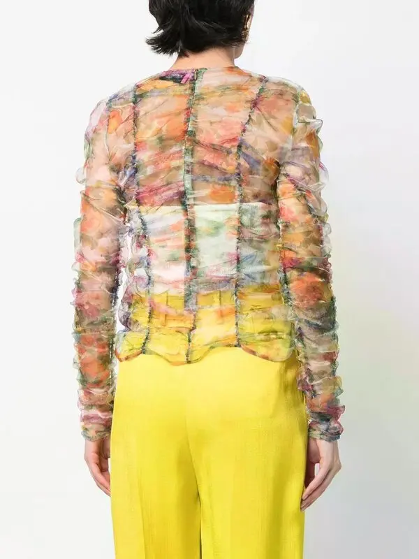 Viktor & Rolf Floral Print Sheer Blouse