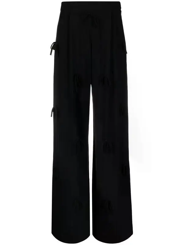 Viktor & Rolf Bow-detailed Wide Trousers - Black