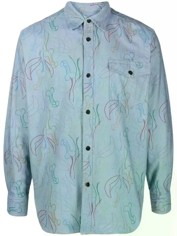 Viktor & Rolf Graphic-print Button-up Denim Shirt