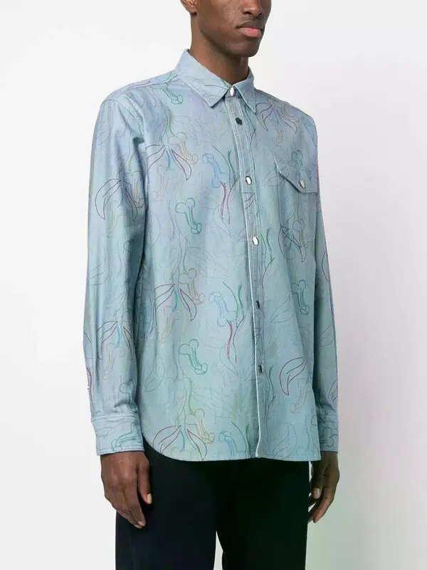 Viktor & Rolf Graphic-print Button-up Denim Shirt