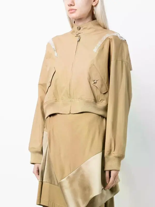 Undercover Beige Cotton Knot-detail Cropped Jacket