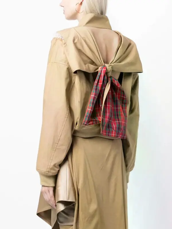 Undercover Beige Cotton Knot-detail Cropped Jacket