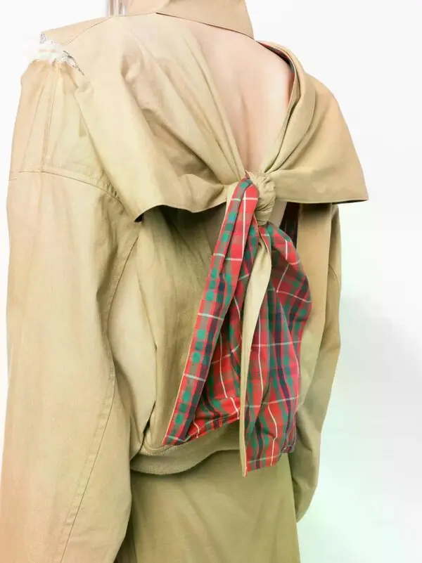 Undercover Beige Cotton Knot-detail Cropped Jacket