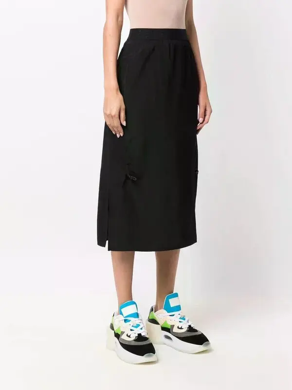 Alexander McQueen Shift Silk Midi Skirt