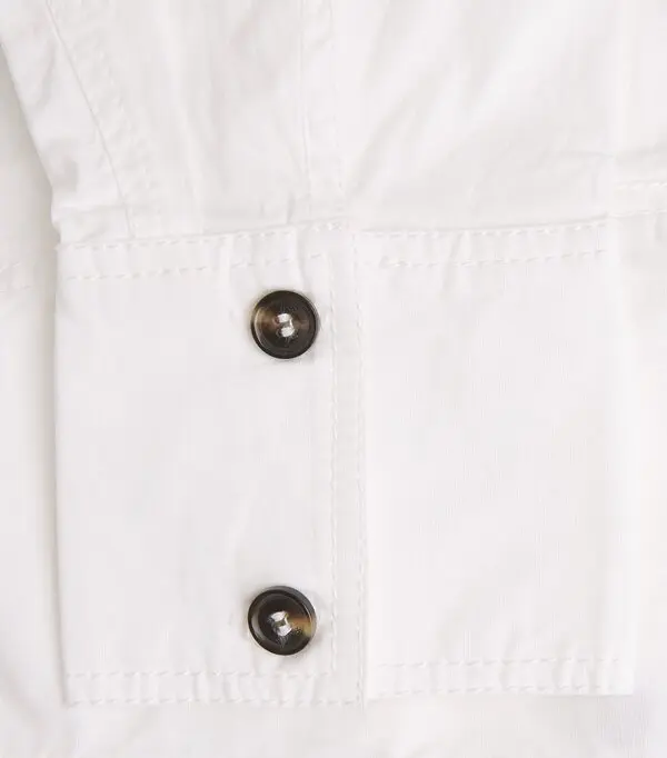 GANNI Stretch Cotton V-neck Shirt