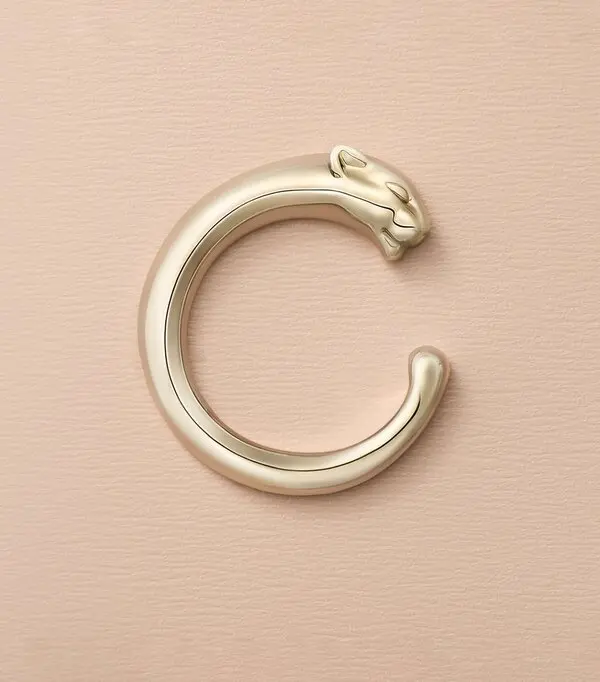 Cartier Leather Panthère C De Card Holder - Beige