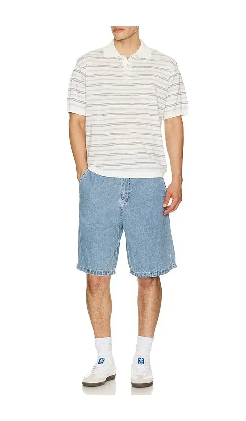 DUNST Linen Striped Polo Knit In . Also