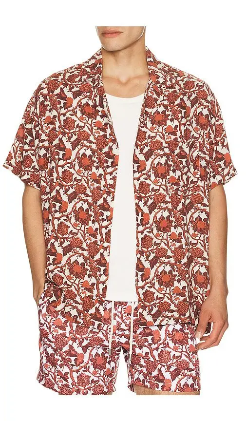 ARRELS BARCELONA Kabak X Lazaro Rosa-violan Camp Collar Shirt - Red