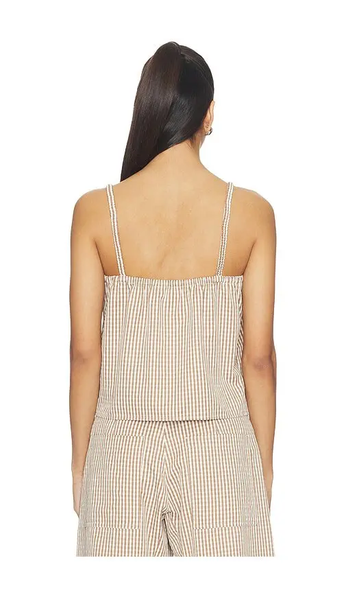 Lna Brandy Check Cropped Top