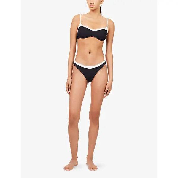 TALA Contrast Cheeky Bikini Bottoms - Shadow Black