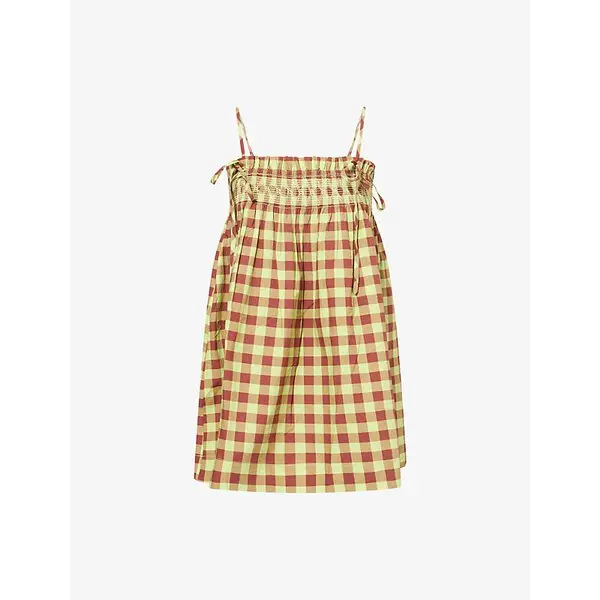 DAMSON MADDER Checked Cotton Mini Dress - Multi