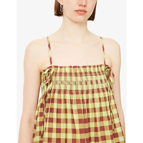 DAMSON MADDER Checked Cotton Mini Dress