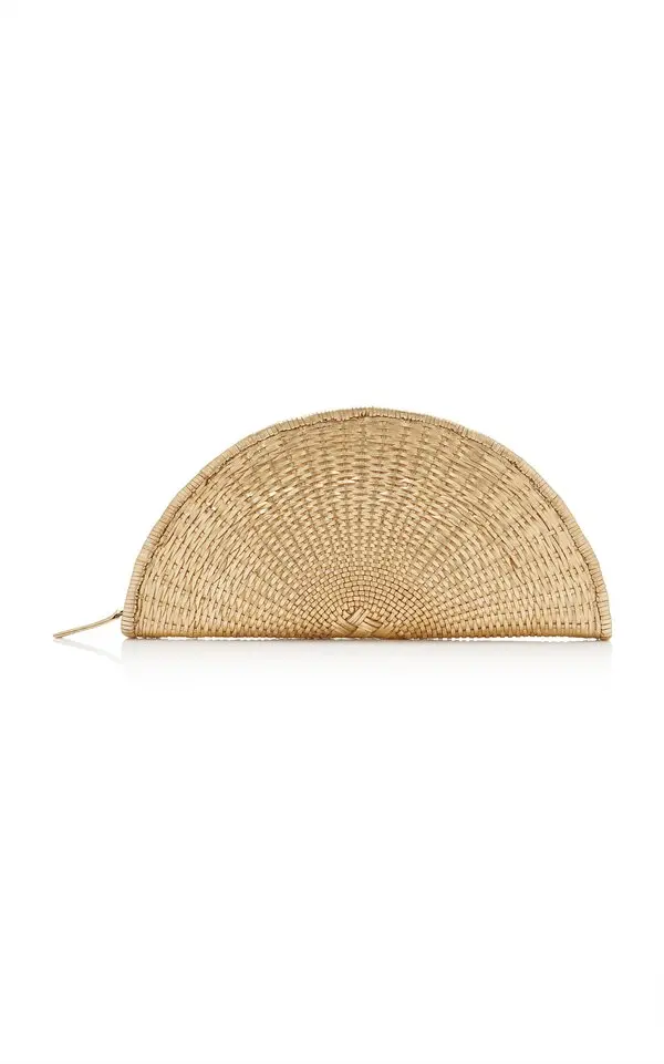 BEMBIEN Perla Woven Leather Clutch - Gold
