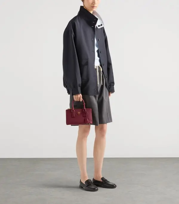 Prada Mini Saffiano Leather Galleria Top-handle Bag - Red