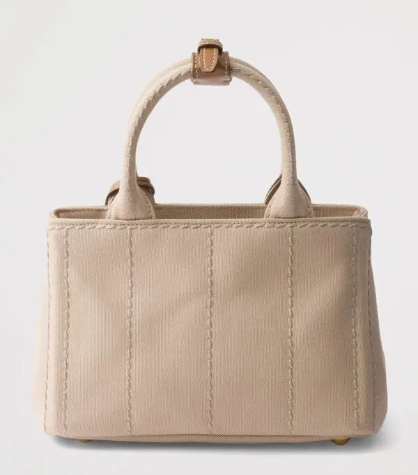 Prada Small Canvas Jardinière Top-handle Bag - Neutral