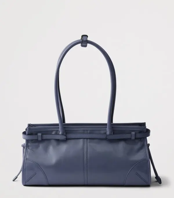 Prada Medium Leather Bonnie Top-handle Bag - Blue