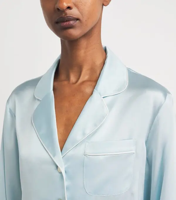 Olivia Von Halle Silk Coco Pyjama Set - Blue