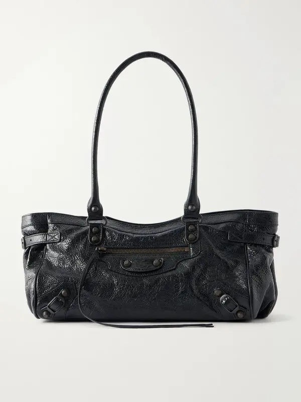 Balenciaga Le City East-west Leather Shoulder Bag - Black