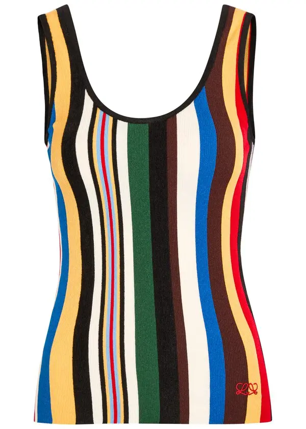 Loewe Striped Colour-block Fine-knit Tank Top - Multicoloured