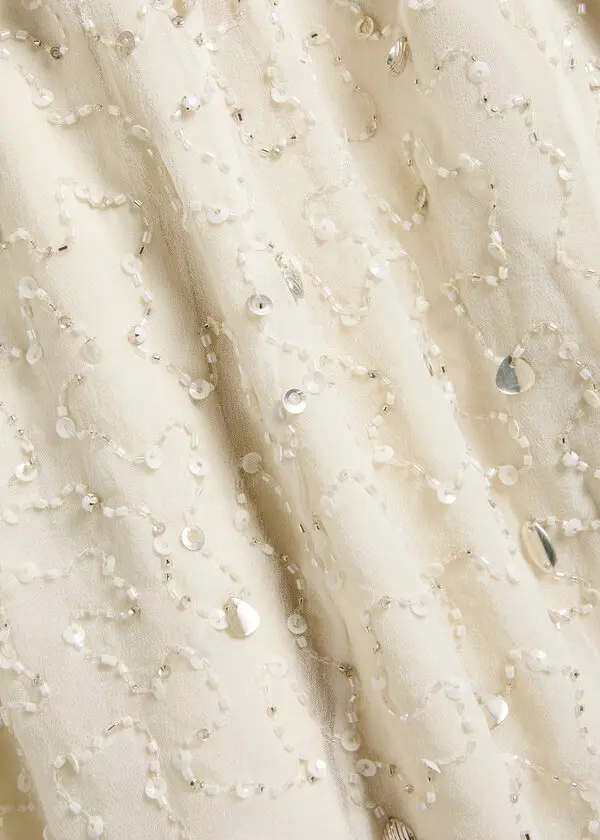 Staud Embellished Mesh Mini Dress - Ivory