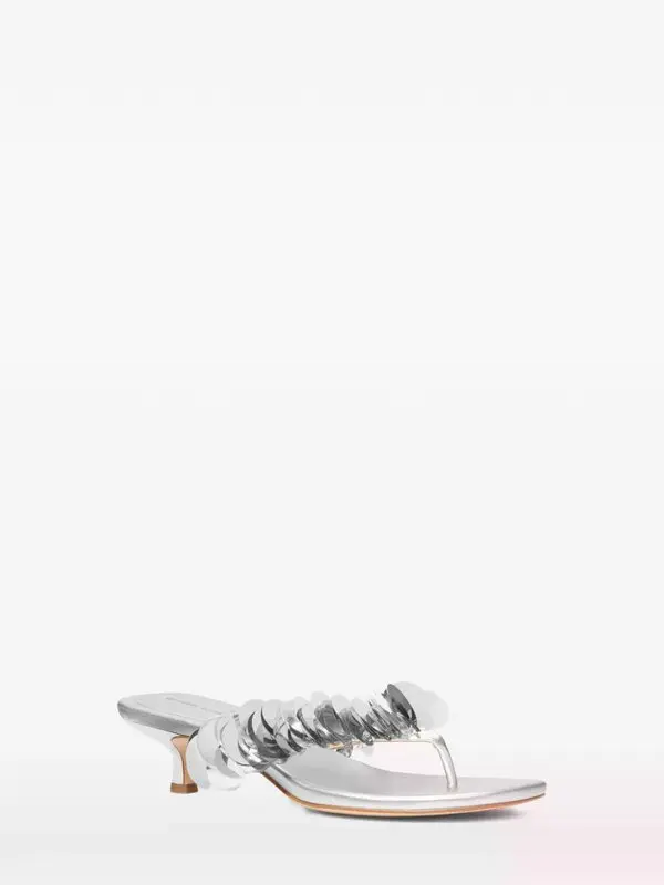 Michael Kors Loretta Sequin-embellished Thong Sandals - Silver