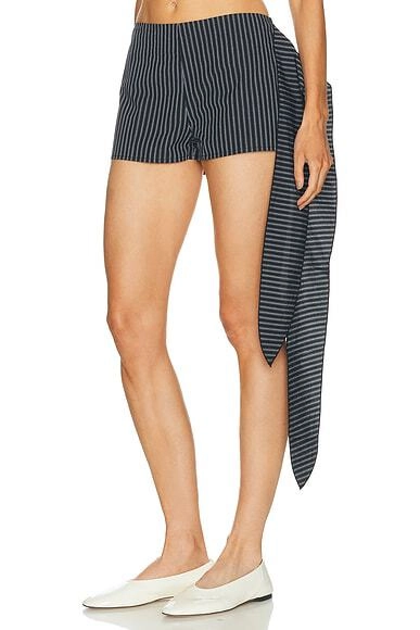 DEIJI STUDIOS Belted Short - Mono Stripe
