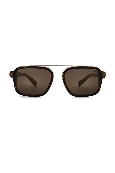 Zegna Geometric Acetate Sunglasses - Brown