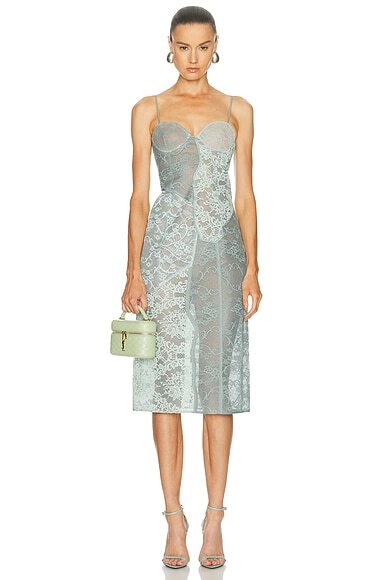 Acne Studios Romantic Flower Lace Dress - Blue