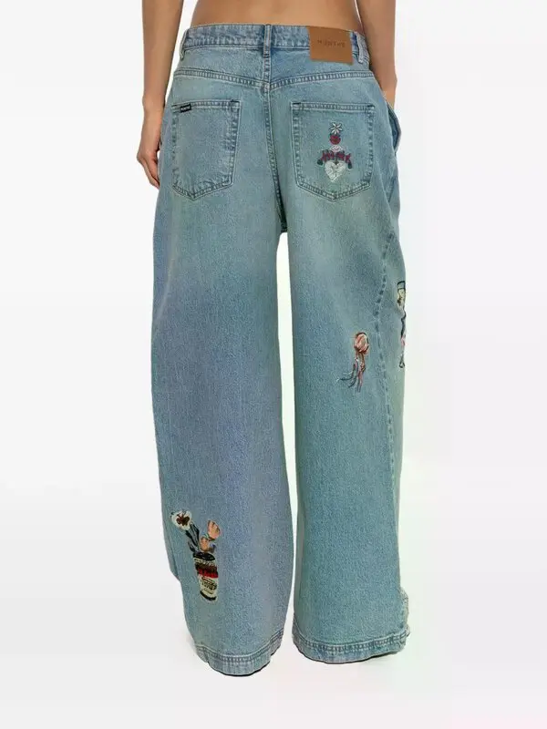 Munthe Embroidered Wide-leg Jeans