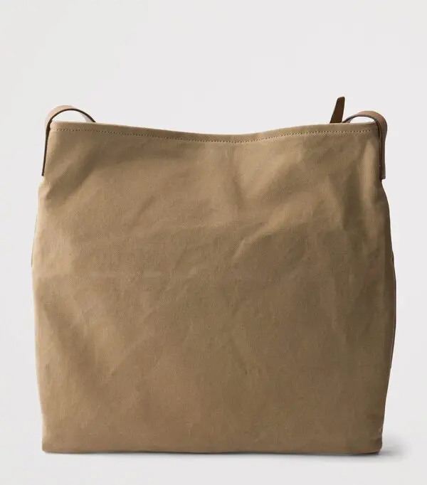 Prada Canvas And Leather Shoulder Bag - Neutral