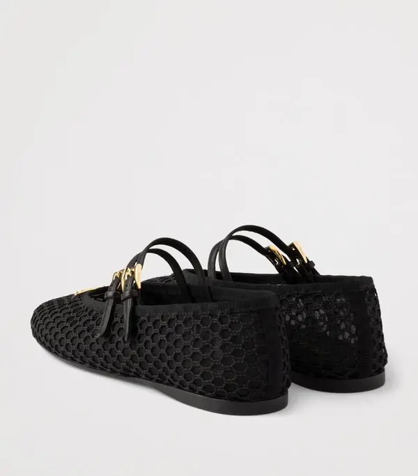 Prada Mesh Mary Jane Ballet Flats