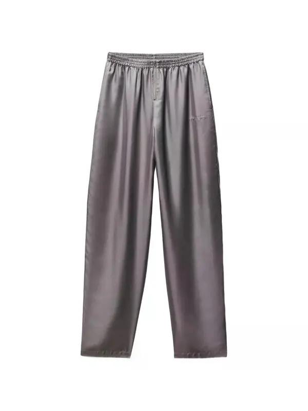 Alexander Wang Steel Satin Relaxed Fit Track Pants - Grey