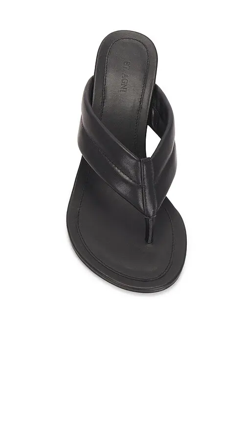 ST. AGNI Stitch Detail Thong Wedge Sandal