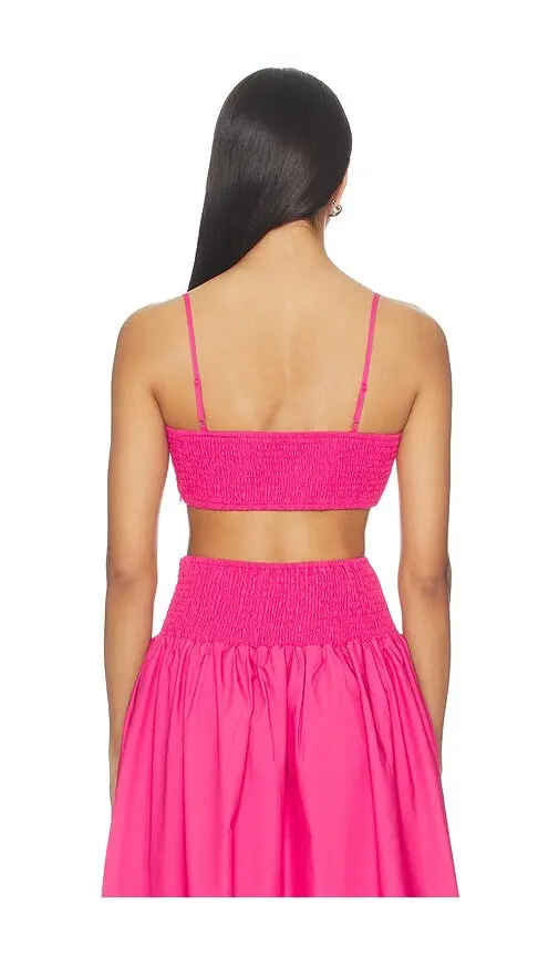 Susana Monaco Poplin Crop String Top - Pink