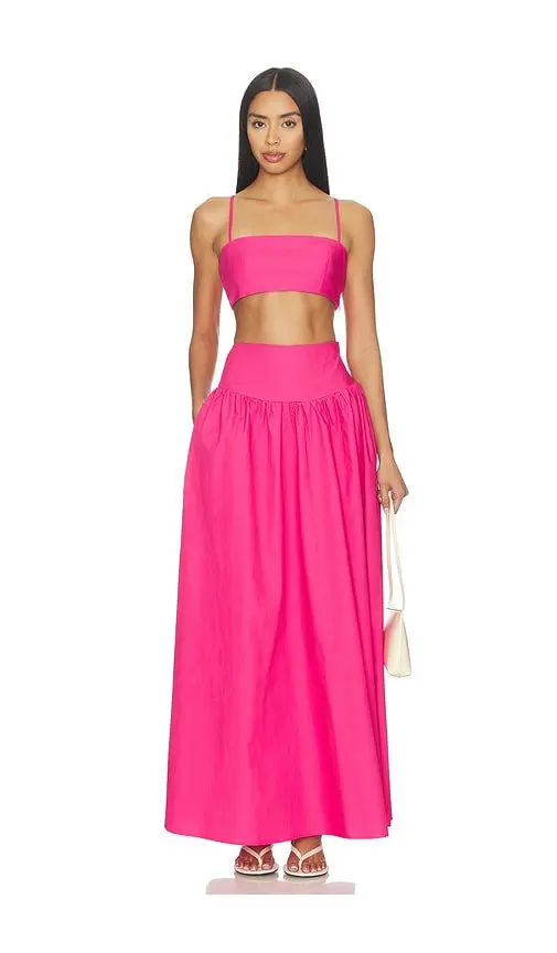 Susana Monaco Poplin Crop String Top - Pink