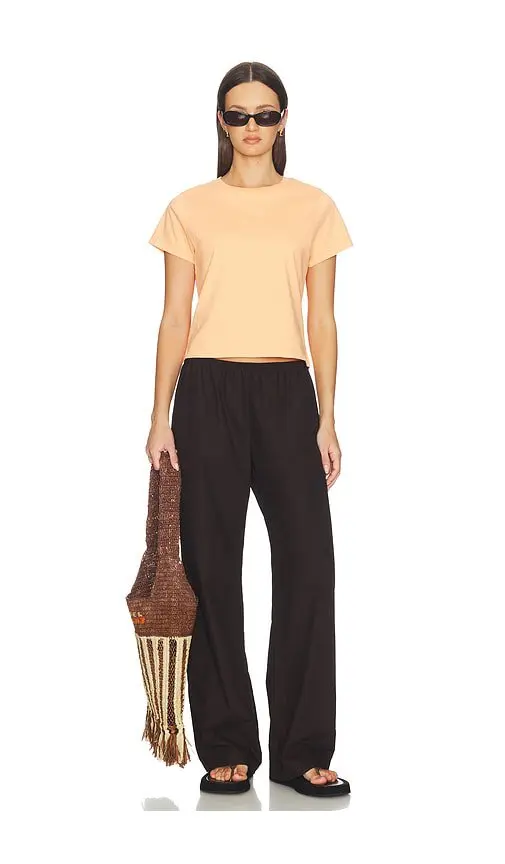 Renggli Cotton Cropped T-shirt - Peach