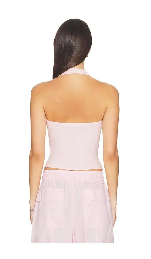 Enza Costa Cotton Rib U Halter - Rose