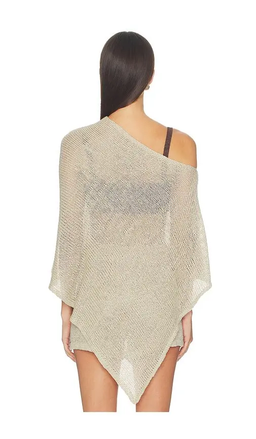 Enza Costa Linen Open Knit Poncho