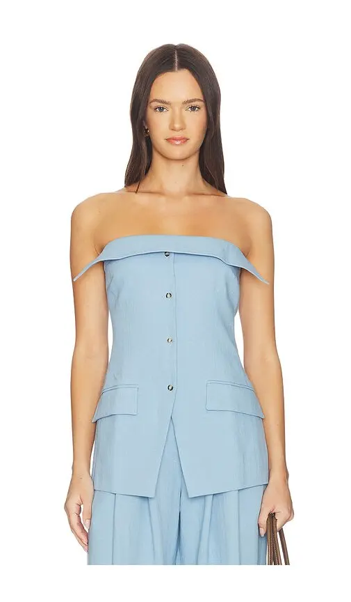Nanushka Maleah Top - Baby Blue