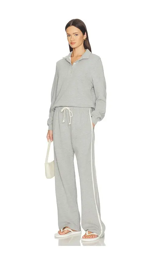 Donni. The Eco-terry Polo Sweatshirt - Light Grey